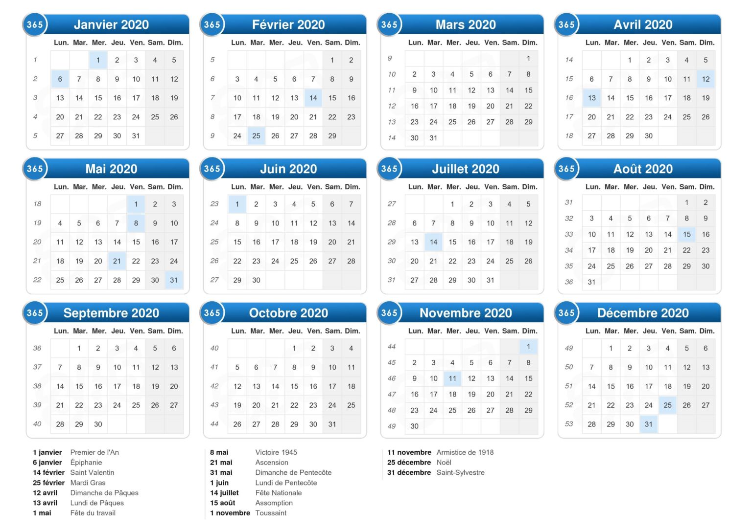 2020 Calendrier Des Saints PDF | 2026 Calendrier