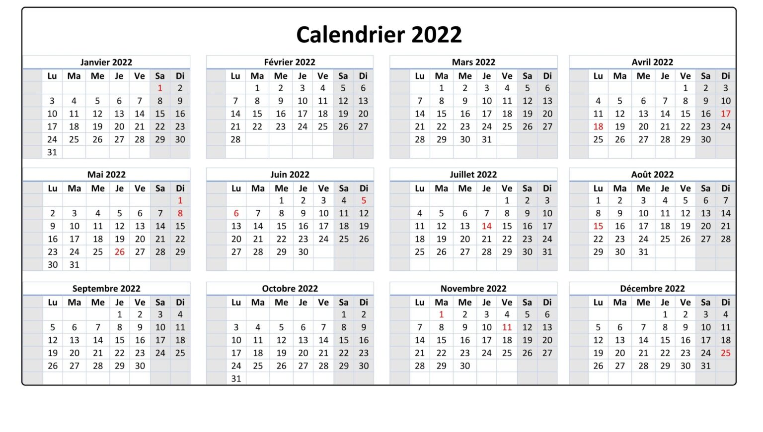 Janvier 2022 Calendrier | 2022 Calendrier